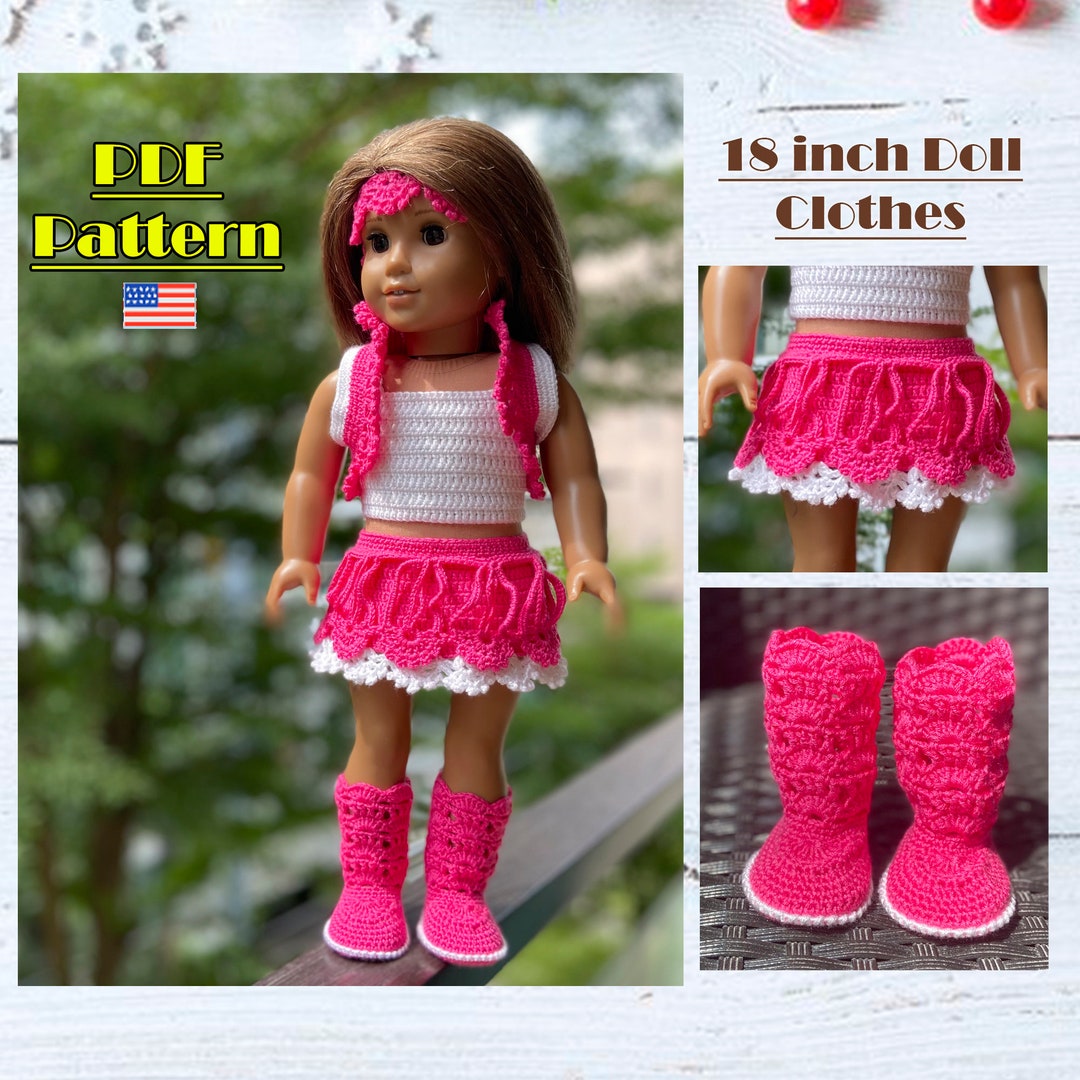 18 Inch Doll Clothes, Outfit for Dolls, 18 Inch Doll Crochet Pattern ...