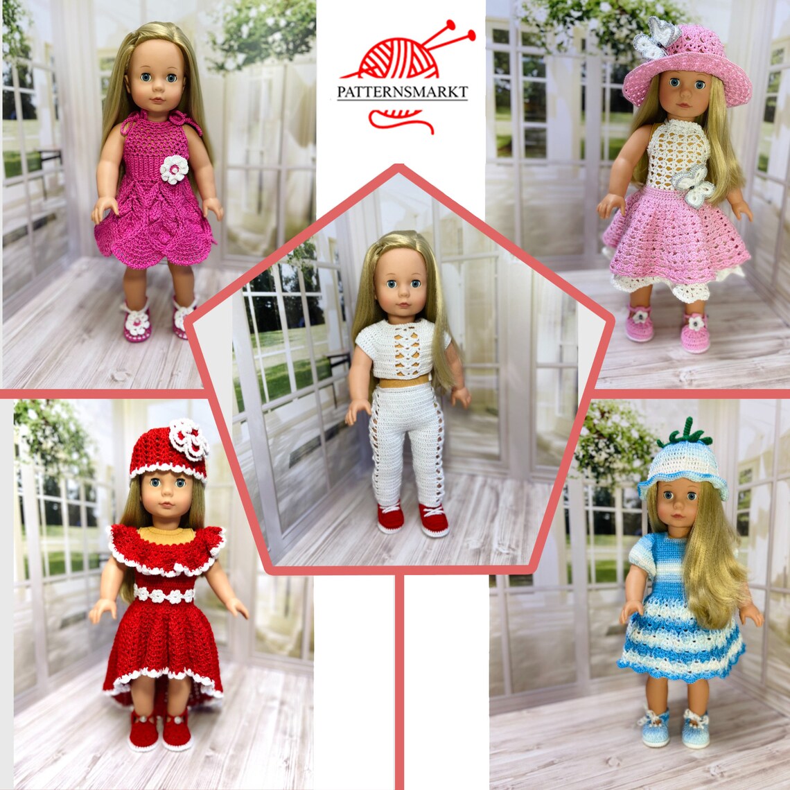 18 Inch Doll Outfits, Crochet Pattern, Doll Clothes Pattern, 18 Inch ...