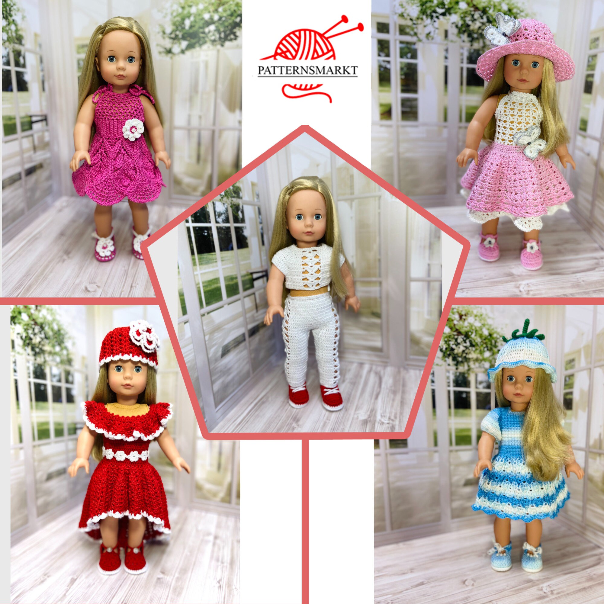 18 Inch Doll Outfits, Crochet Pattern, Doll Clothes Pattern, 18 Inch ...