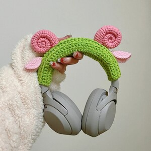 Three Different Colors Sheep Horns Crochet Headphone Cover,headphone ...