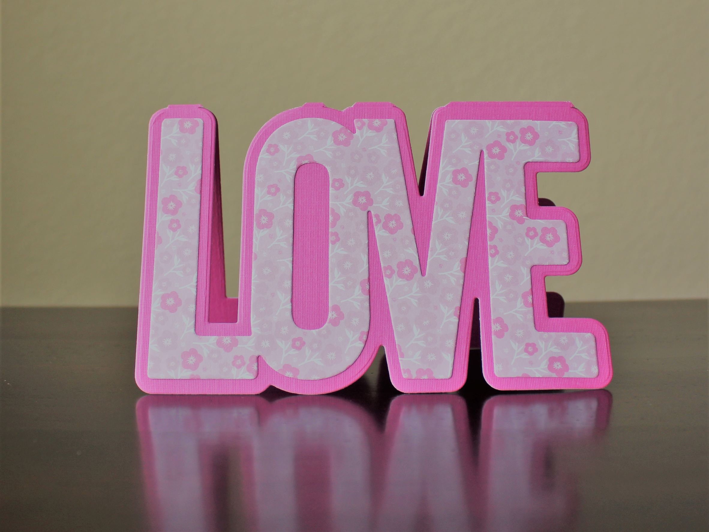 Handmade LOVE Cutout Self-standing Card, Blank for Your Personal ...