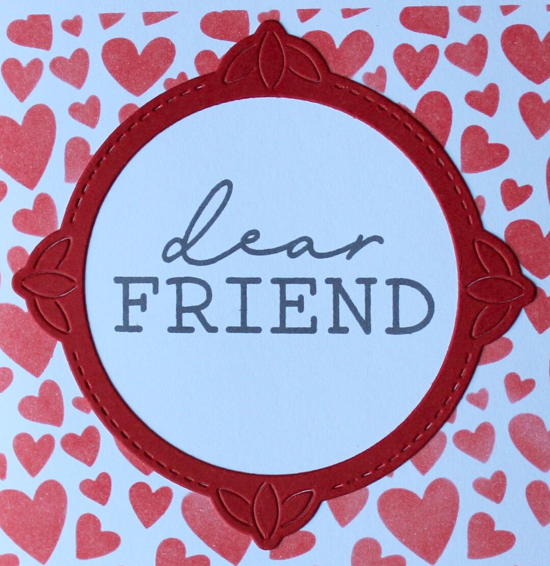 Dear FRIEND Red Frame Valentine/galentine Handmade Card, Bestie, BFF - Etsy