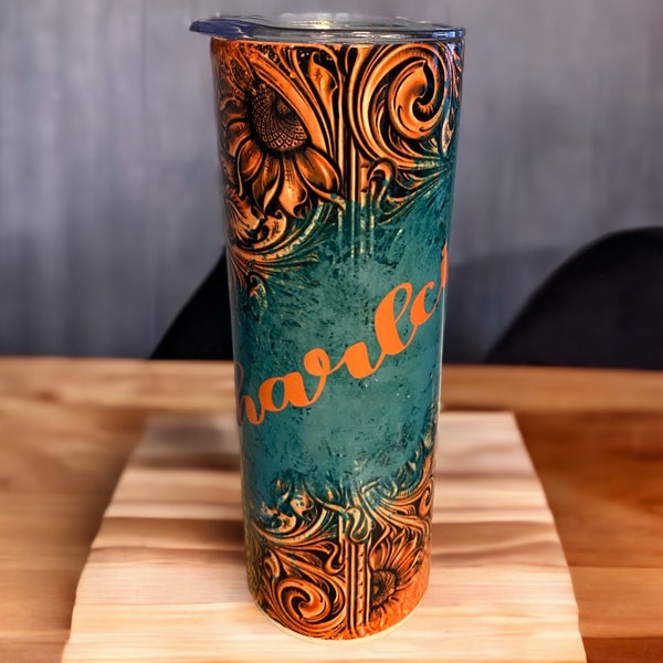 Leather Personalized Tumbler - Etsy