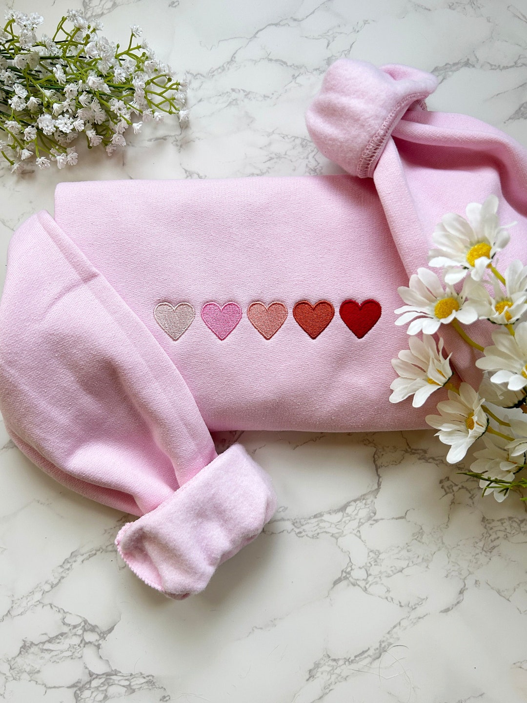 Embroidered Valentine Heart Sweatshirt, Cute Valentine Sweatshirts ...