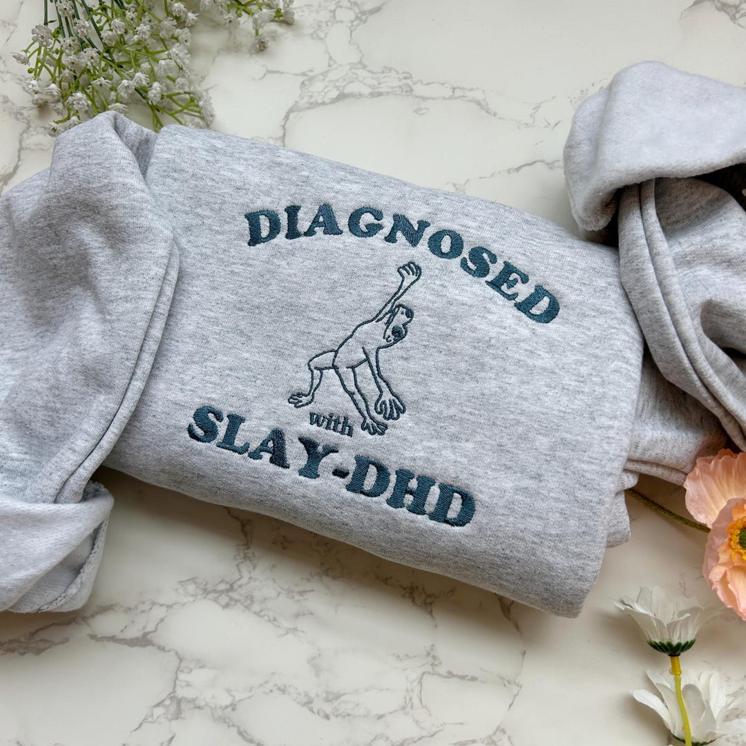 Embroidered ADHD Sweatshirt, Funny Neurodivergent Sweatshirt ...