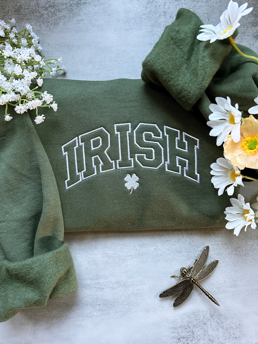 Embroidered Irish Sweatshirt, Embroidered Saint Patrick's Day Crewneck ...