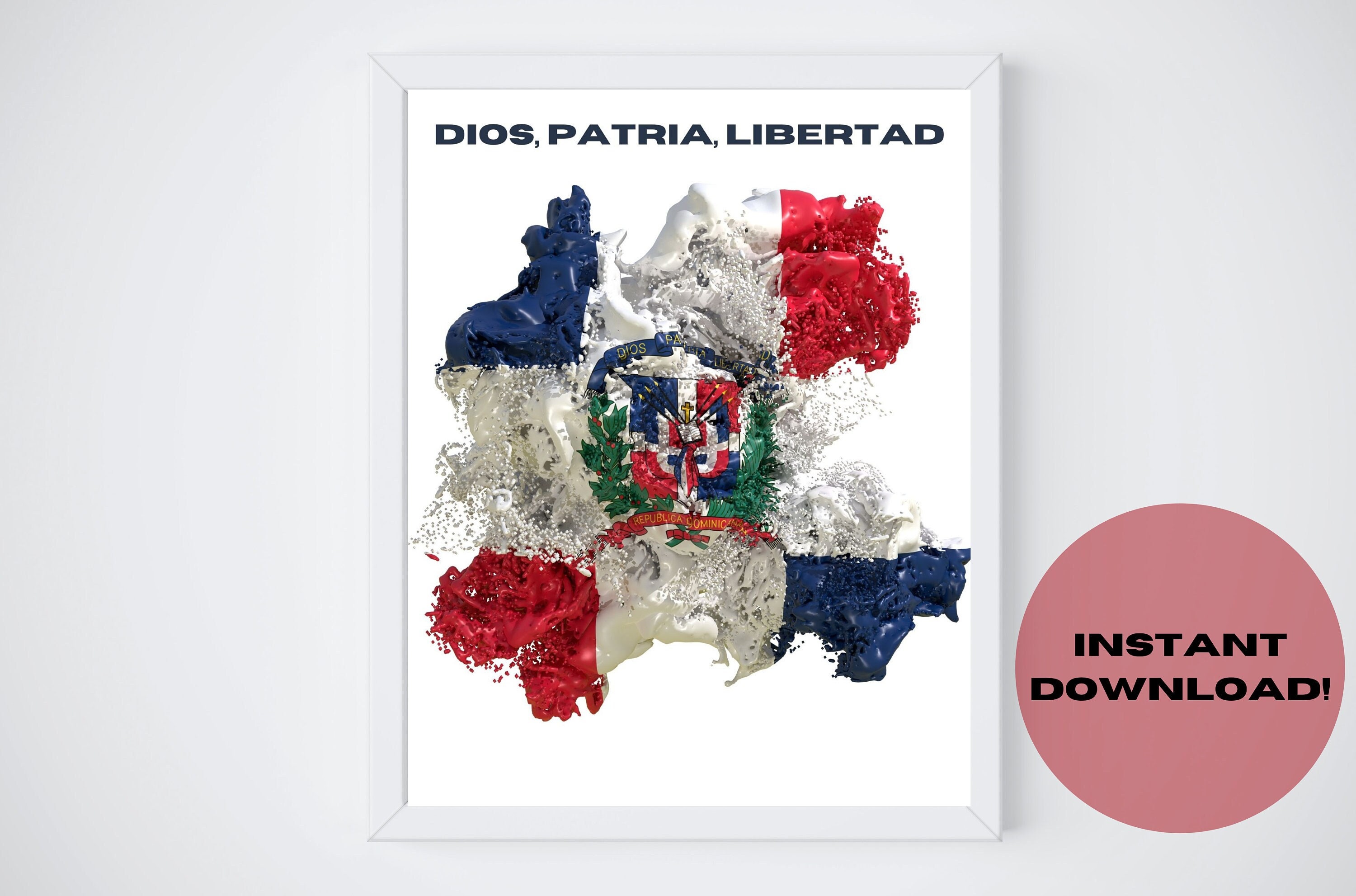 Dominican Republic Printable Flag, Printable Dominican Flag, Liquid ...