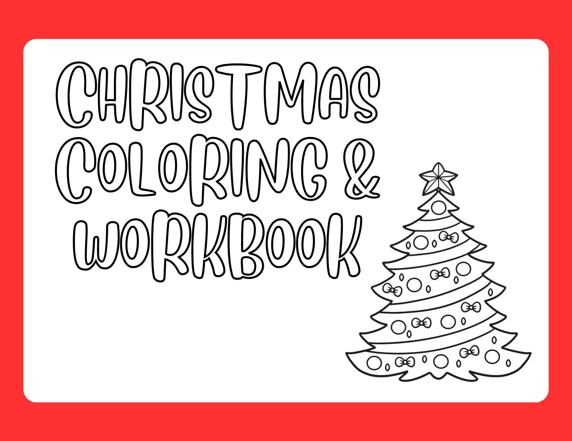Kids Christmas Coloring & Workbook - Etsy