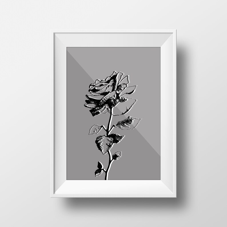 Personalised Rose Print - Etsy