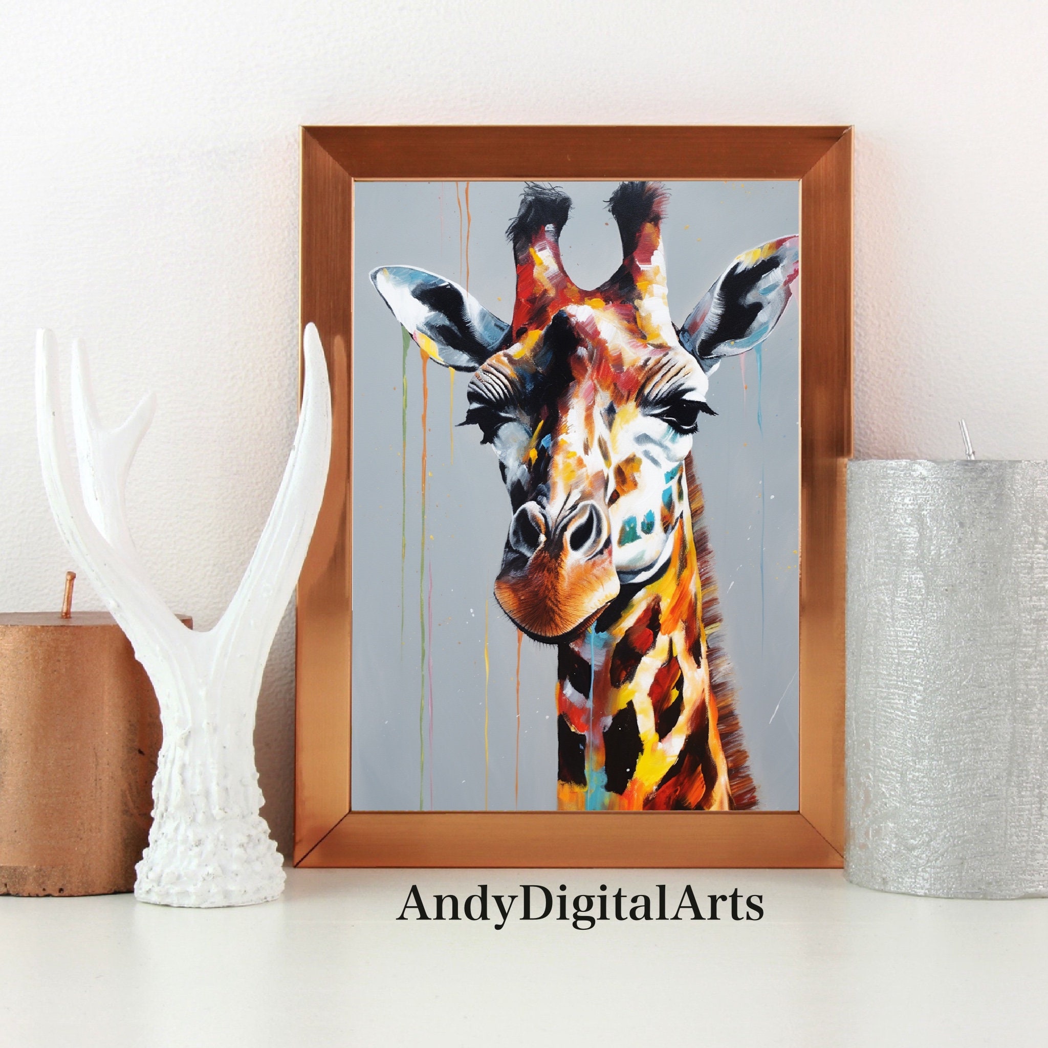 Giraffe Wall Decor Printable DIY Nursery Art Watercolor Giraffe Digital ...