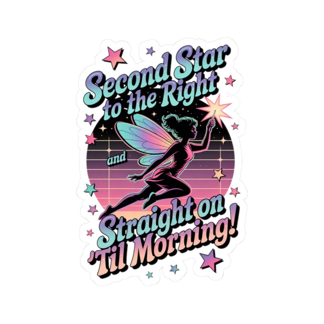 Tinkerbell Sticker: Second Star to the Right, 80s Neon - Etsy UK