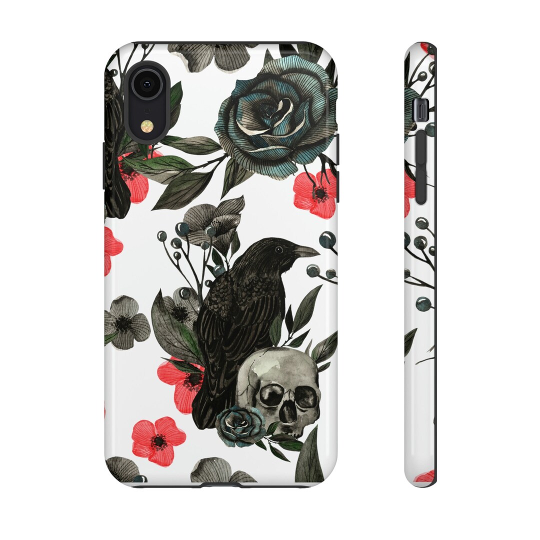 Goth Crows, Skulls and Flowers Print Tough Cases - Etsy