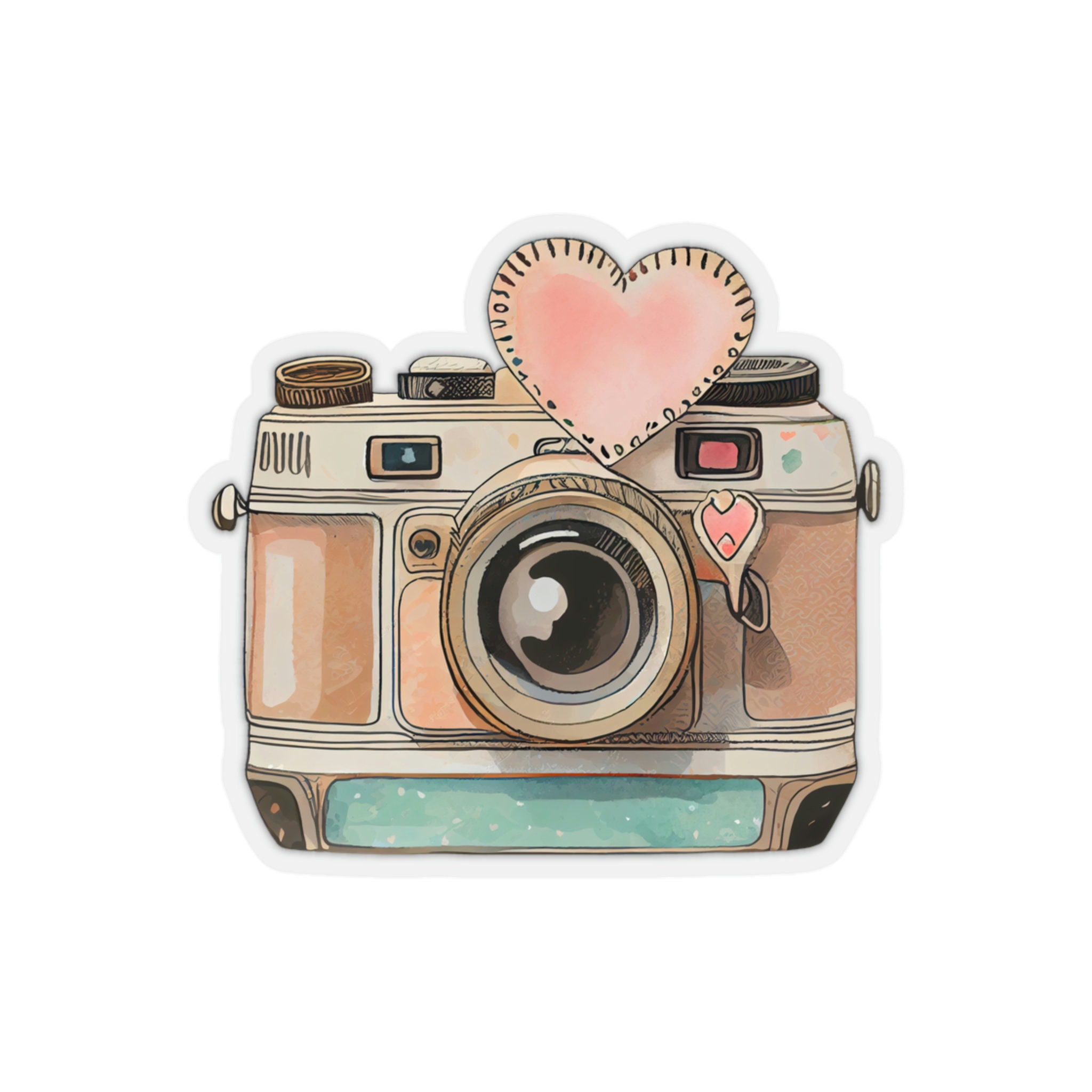 Cute Vintage Style Camera 2 Kiss-cut Stickers, Cute Stickers, Cute ...