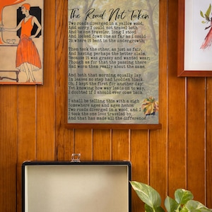 Robert Frost 'the Road Not Taken' Poetry Print: Literary Wall Art (PNG ...