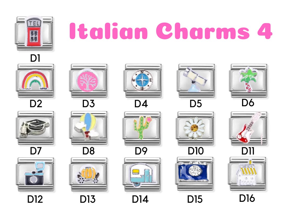 Italian Charm Bracelet Links, Classic 9mm Size, Custom Italian Charm ...