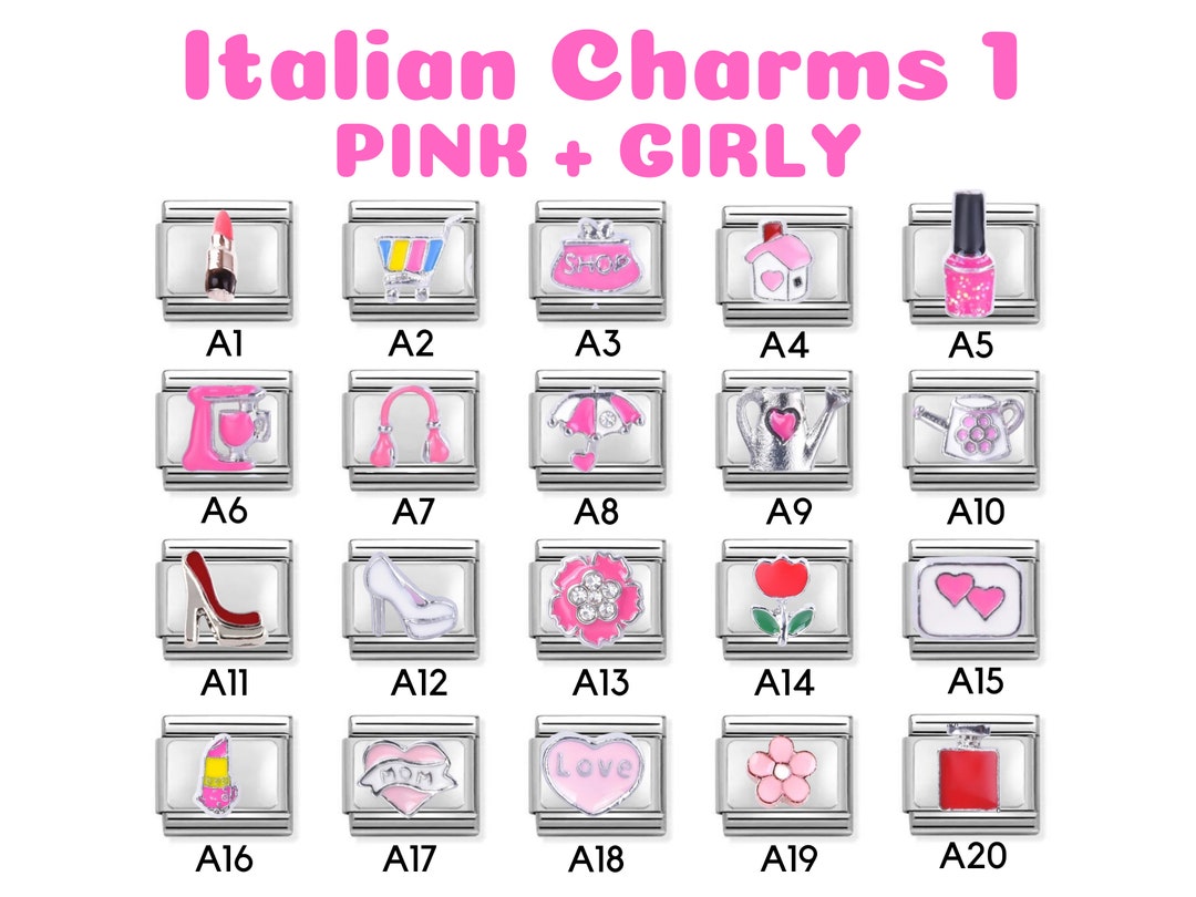 Italian Charm Bracelet Links, Classic 9mm Size, Custom Italian Charm ...