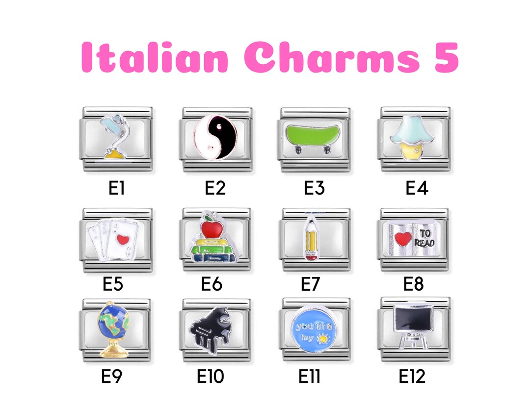 Italian Charm Bracelet Links, Classic 9mm Size, Custom Italian Charm ...