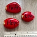 Set of 3 Hand Painted Rocks “faith, Hope, Love” - Etsy