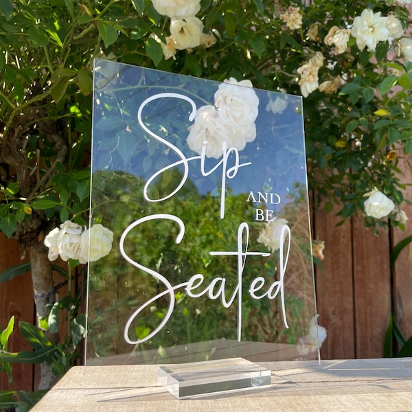 Sip and Be Seated Sign - Etsy