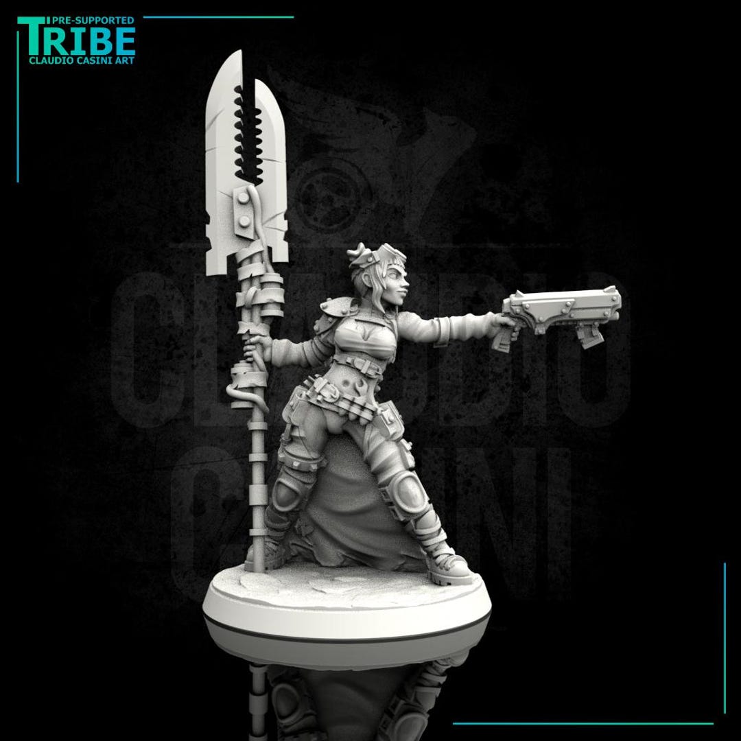 Female Fighter | Human | Post-apocalyptic | Tabletop RPG | 32mm Scale ...