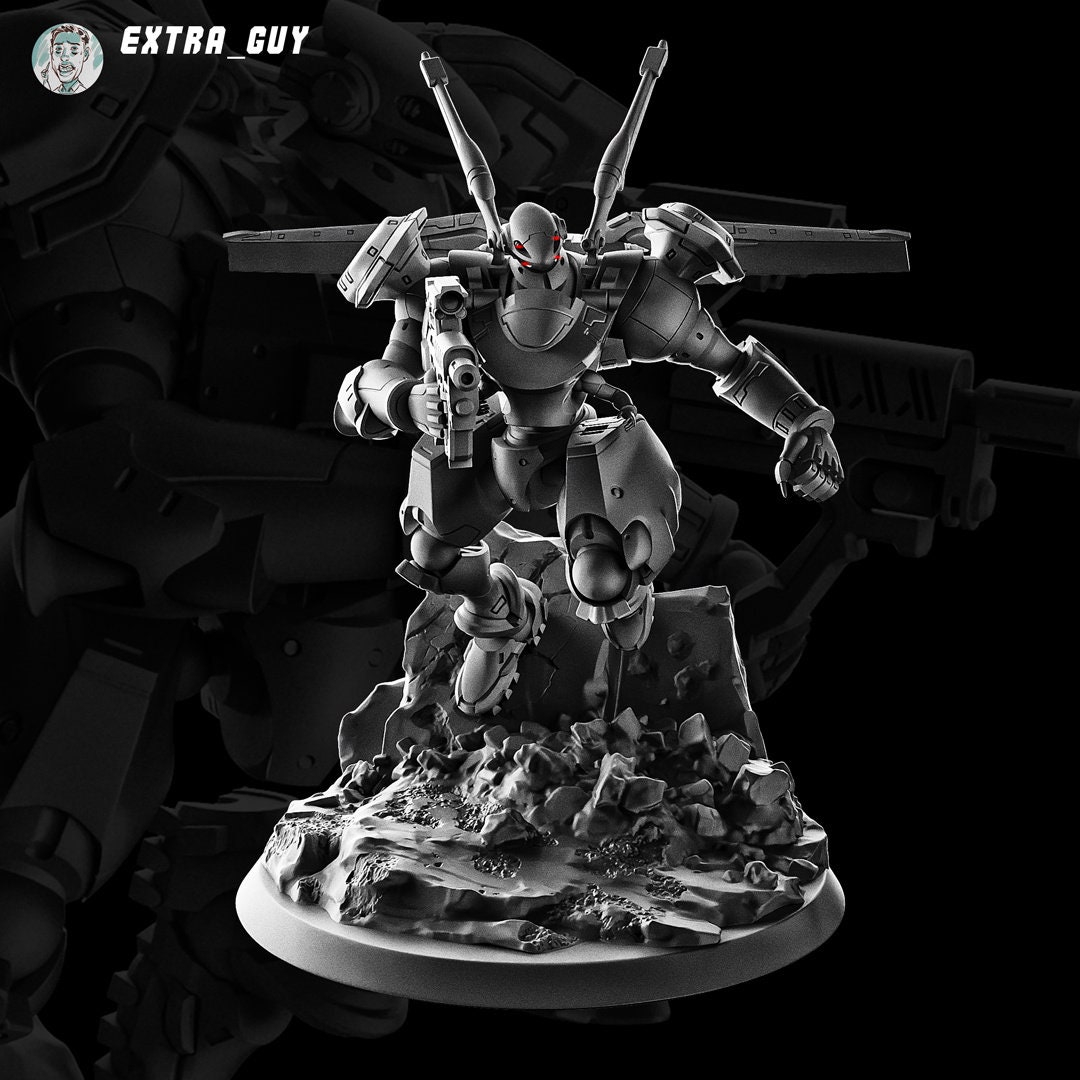 Killer Bunny Robot W/ Base | RPG | Wargaming | Sci Fi Miniature | 75mm ...