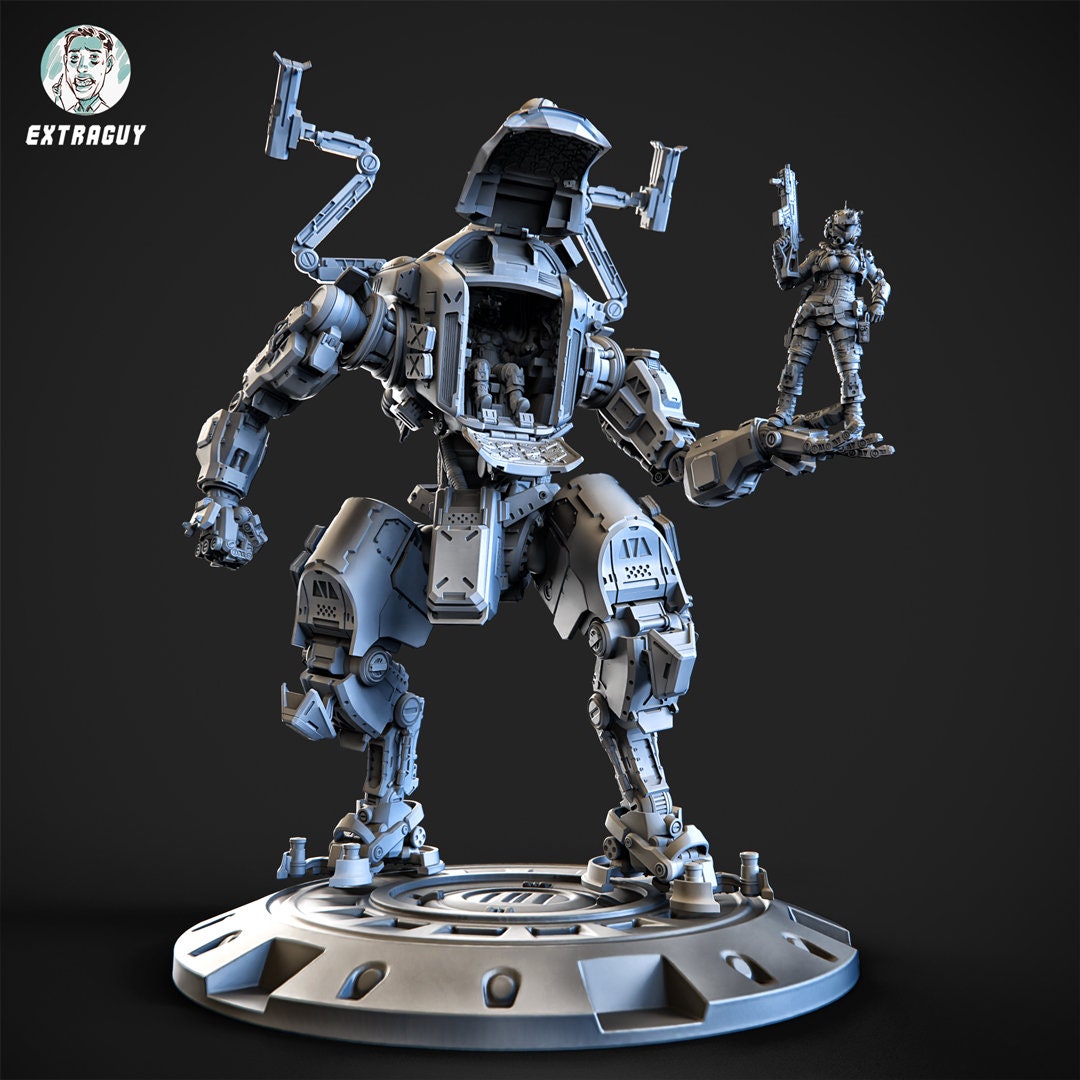 Girl and Her Robot | RPG | Wargaming | Sci Fi Miniature | Approx. 100 ...