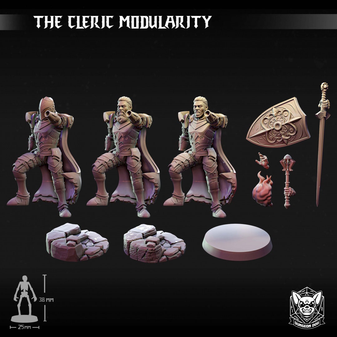 The Cleric | Tabletop RPG | Miniatures | Dungeon Dog - Etsy