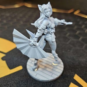 Kitsune's Deadly Dance | Catfolk | Tabaxi | Tabletop RPG | 32, 75mm or ...