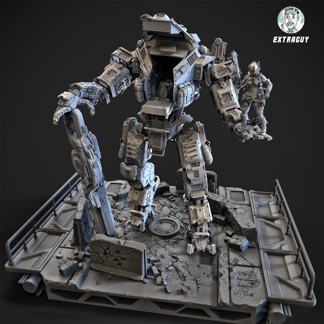 Big Particle Robot & Pilot | RPG | Wargaming | Sci Fi Miniature ...