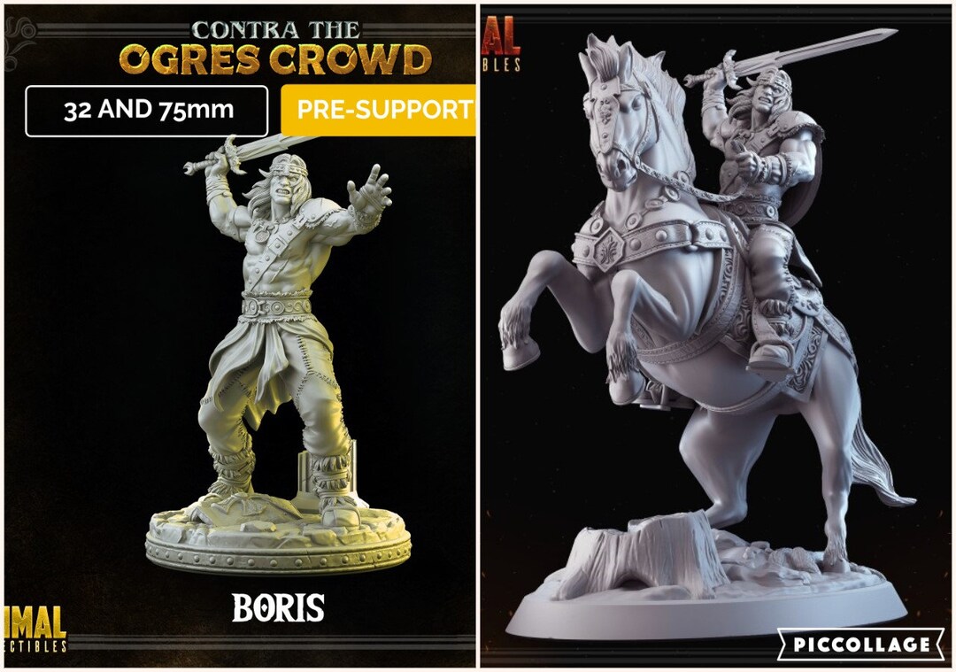 Boris the Barbarian RPG 32mm, 75mm Scale Primal Miniatures - Etsy
