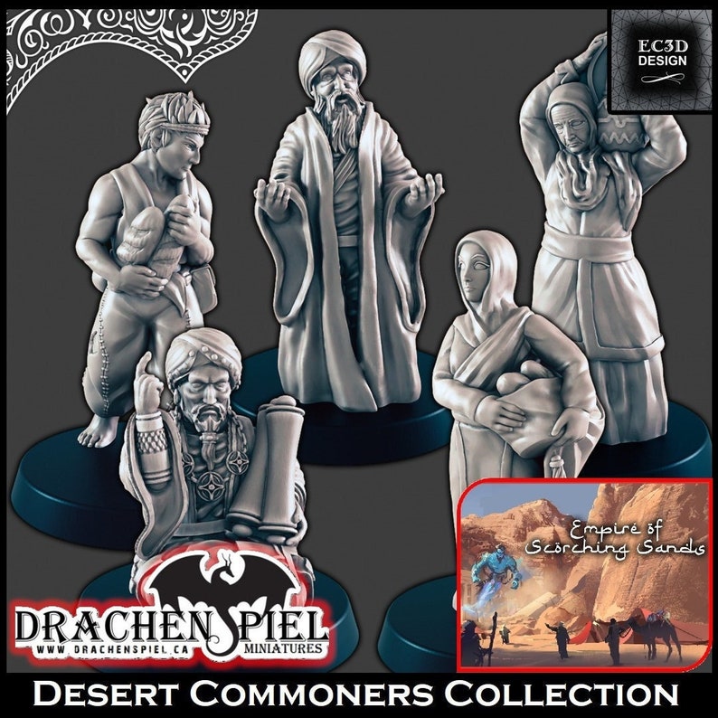 Desert Commoners NPC 5-pack Empire of Scorching Sands, Persian ...