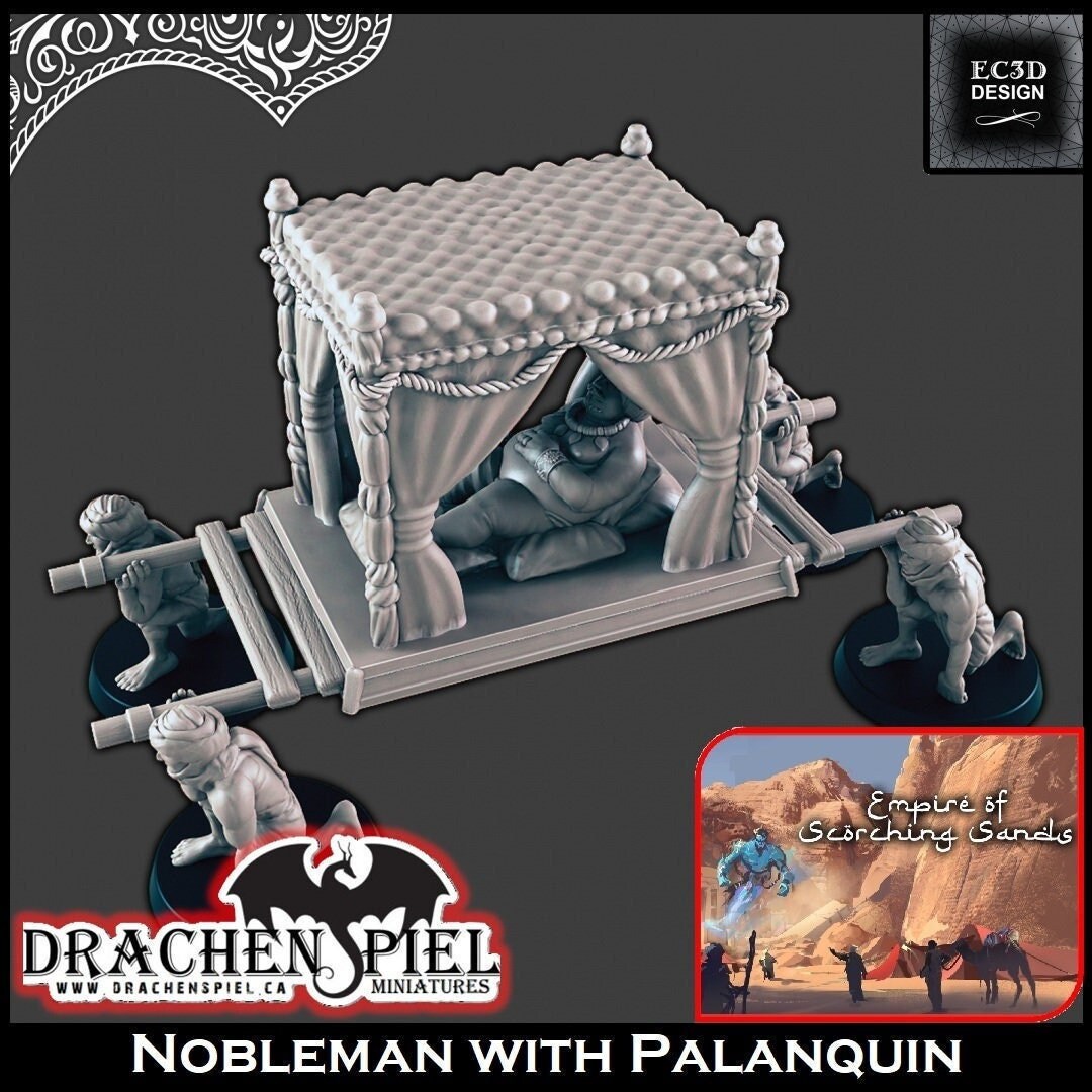 Lounging Noble With Palanquin and Carriers Empire of Scorching Sands ...