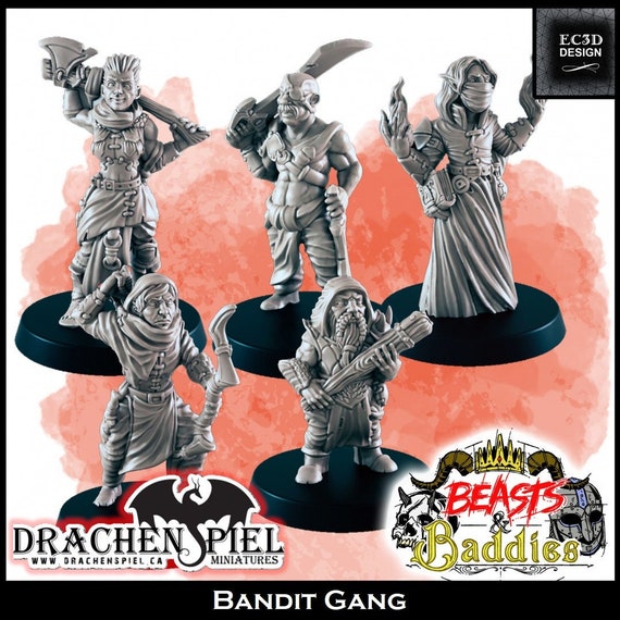 Bandit Gang NPC 5-pack Beasts & Baddies Dnd Dungeons and - Etsy