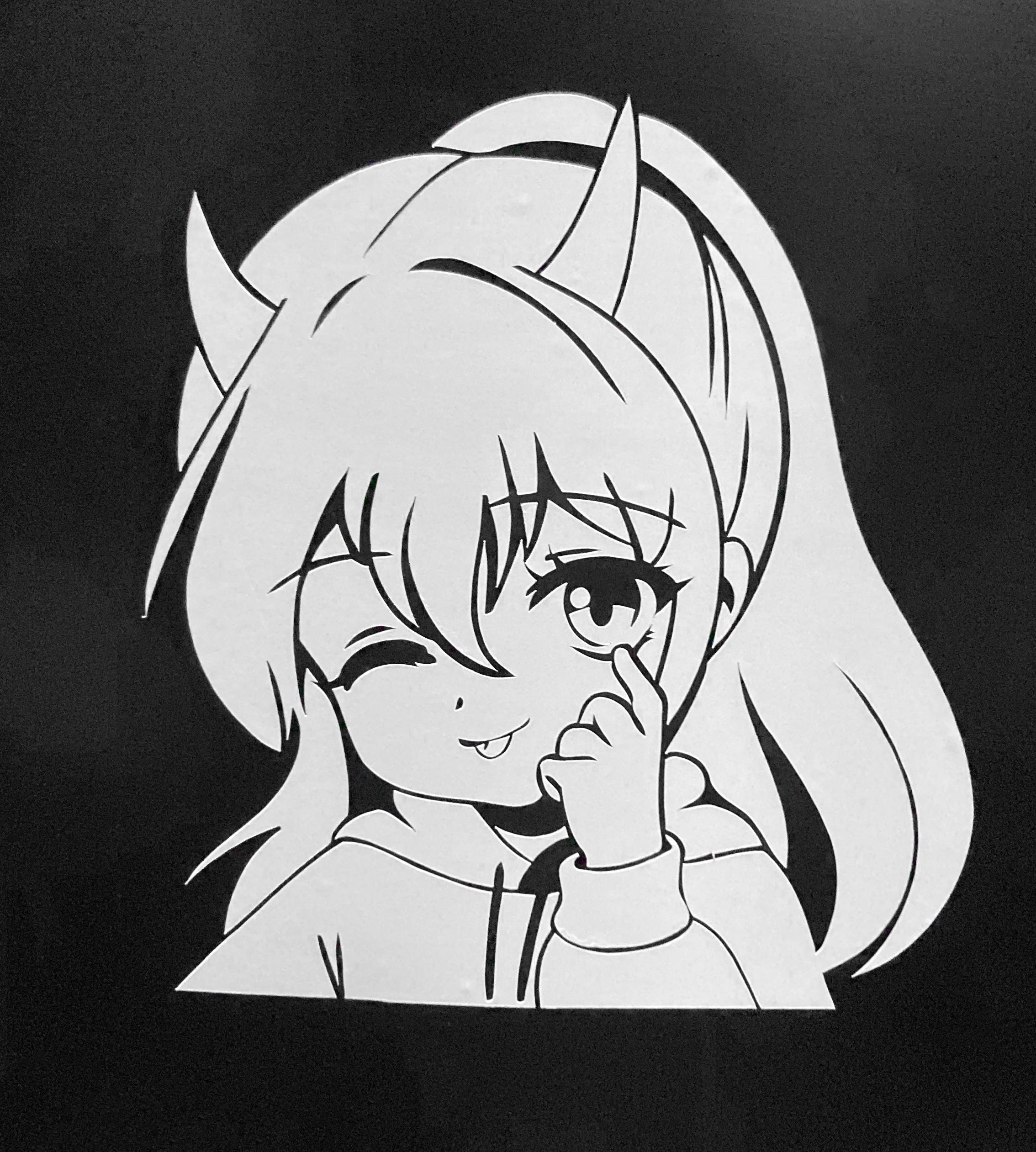 Anime Girl "fooled You!" - Anime Waterproof Vinyl Decal, Sticker - Cool ...