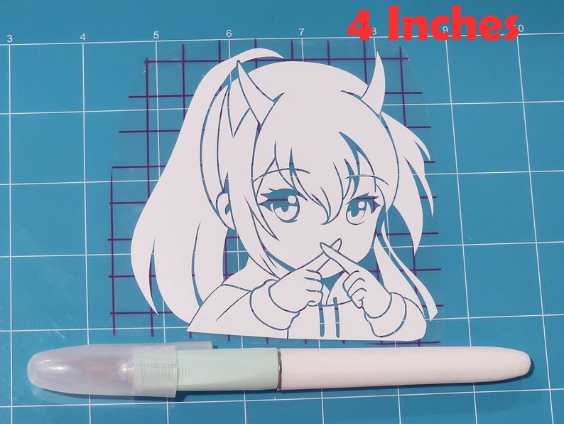 Anime Girl Cross - Cute Girl Anime Waterproof Vinyl Decal, Sticker ...
