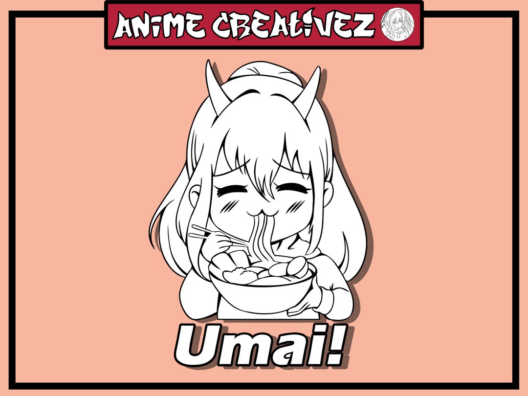 Demon Girl "umai!" - Anime Waterproof Vinyl Decal, Sticker - Cool Anime ...