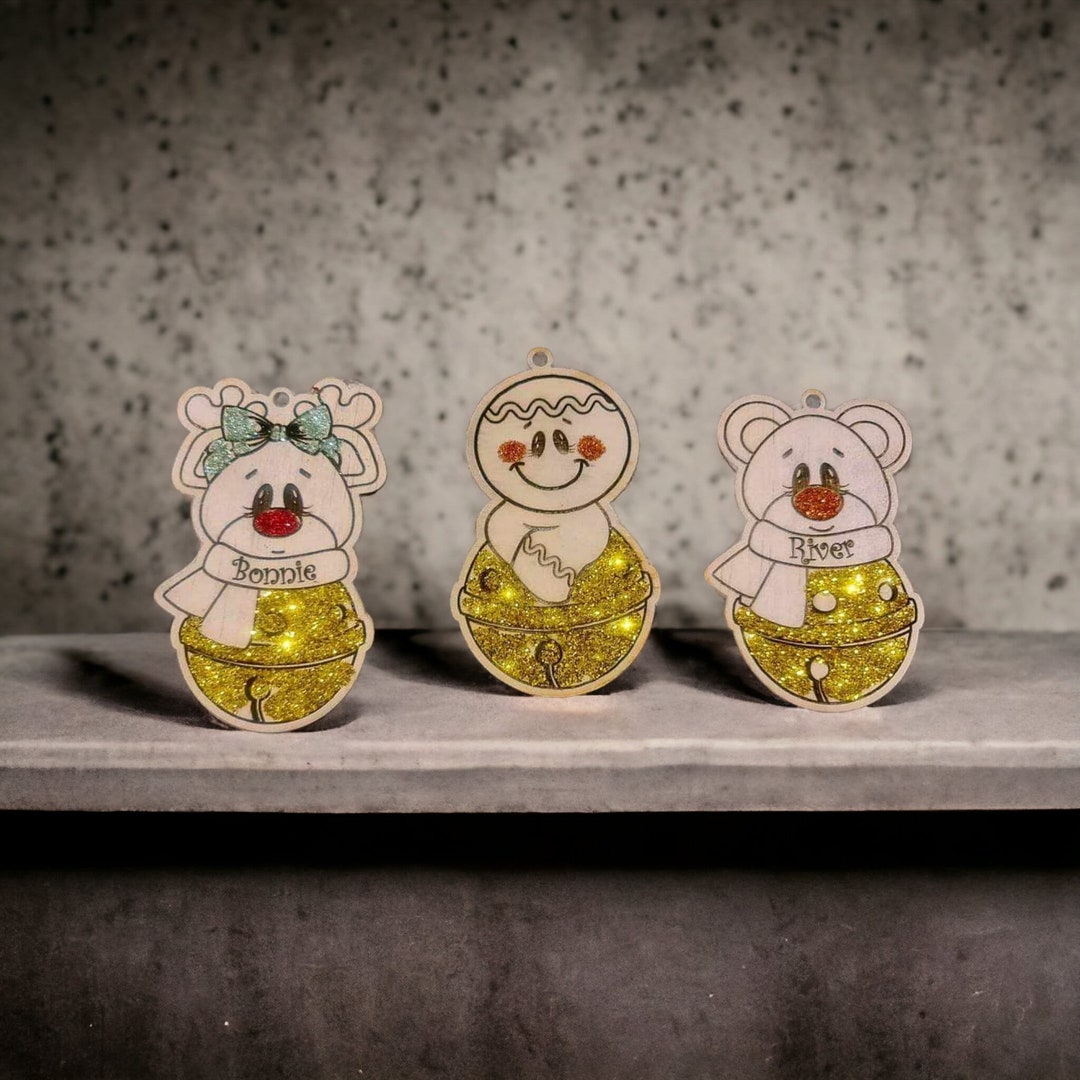 Personalised Jingle Babies Laser Cut Christmas Ornaments Reindeer ...