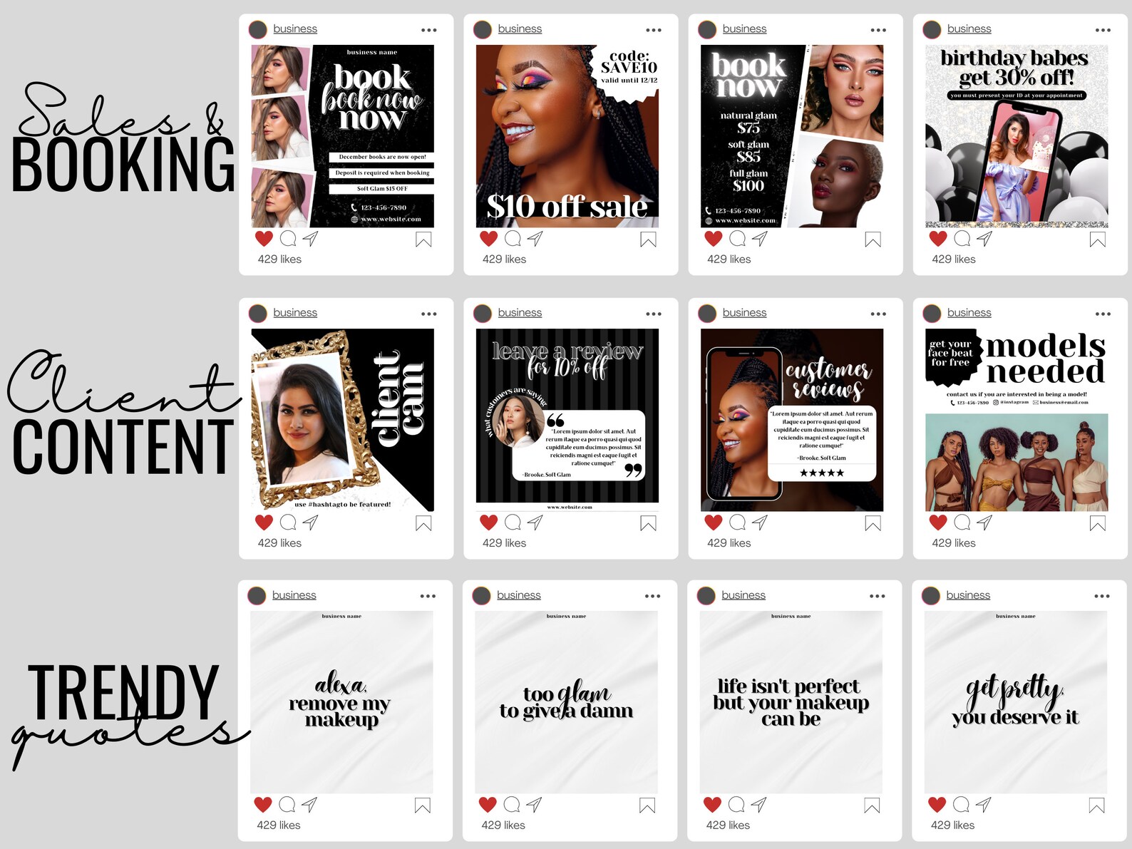 Makeup Flyer Sale, Makeup Artist Branding Kit, Makeup Social Media ...