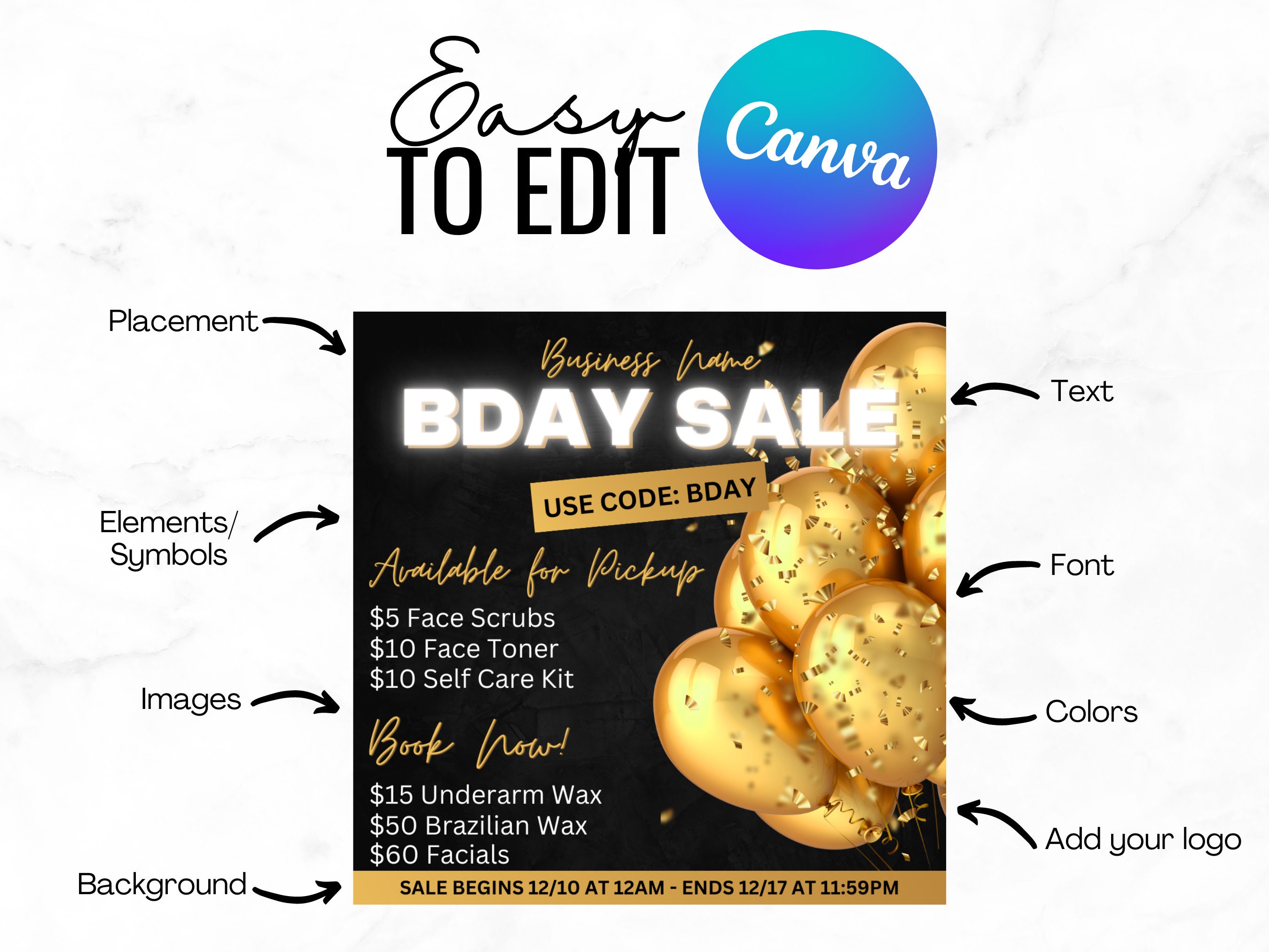 Black and Gold Business Flyer, Business Flyer Template, Beauty ...