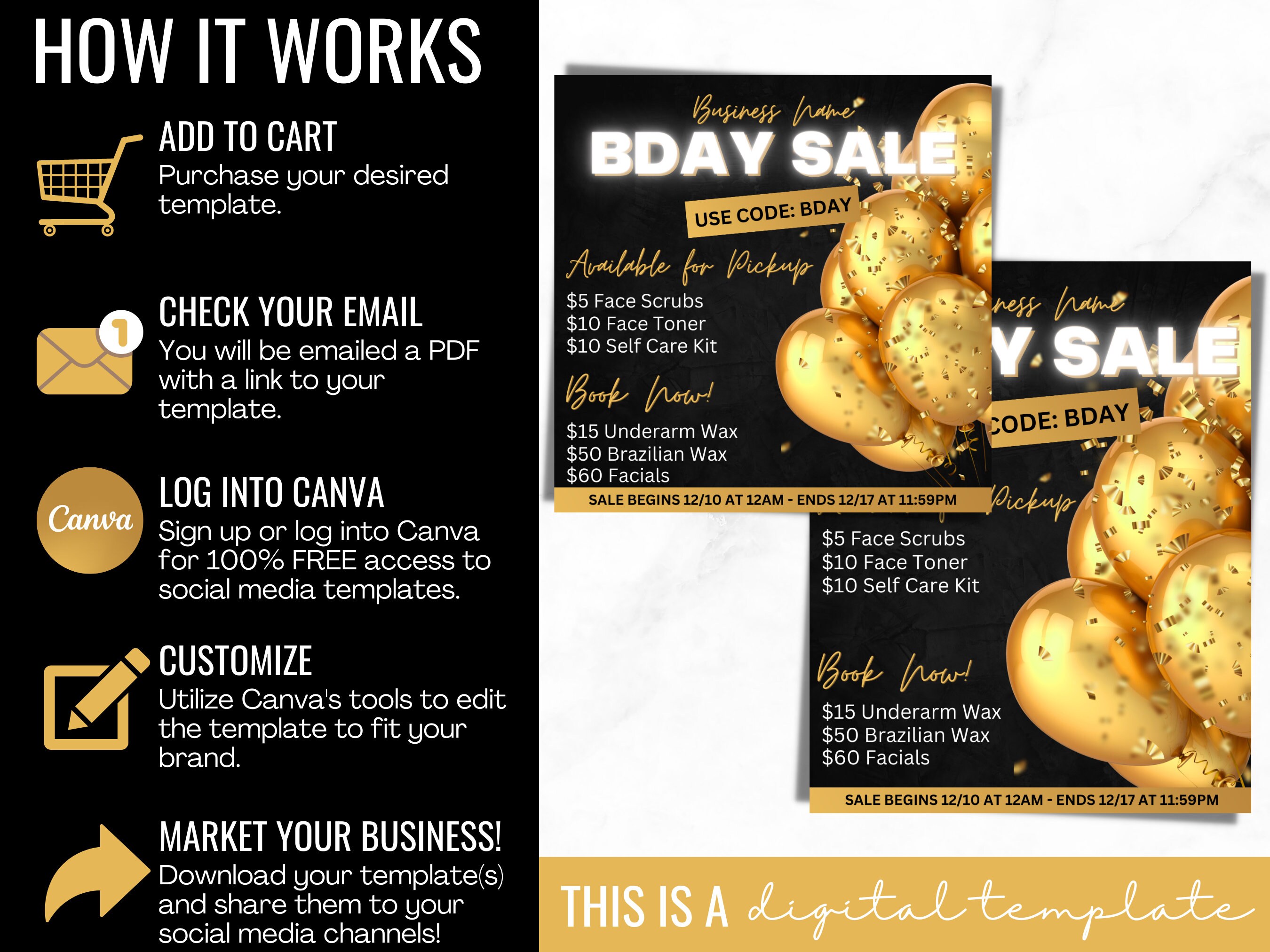 Black and Gold Business Flyer, Business Flyer Template, Beauty ...