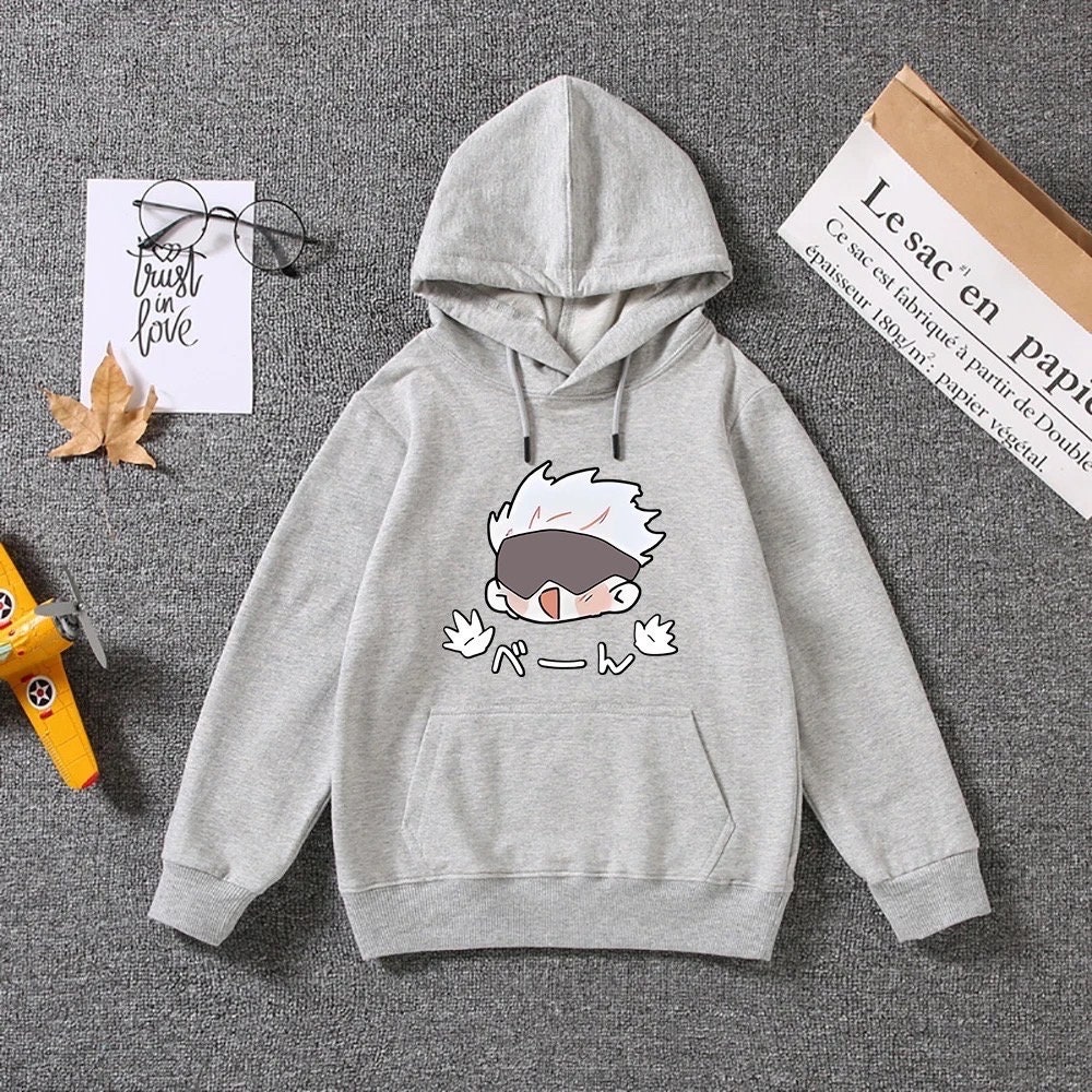 Satoru Gojo Hoodie Terry Cotton KIDS Hoodie Jujutsu Kaisen Hoodie ...