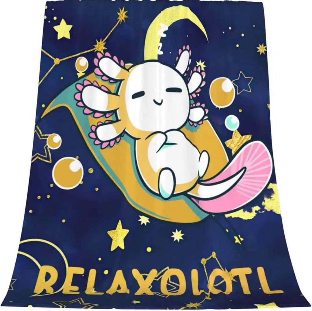Relaxolotl Blanket Soft Plush Axolotl Blanket Kawaii Gifts - Etsy