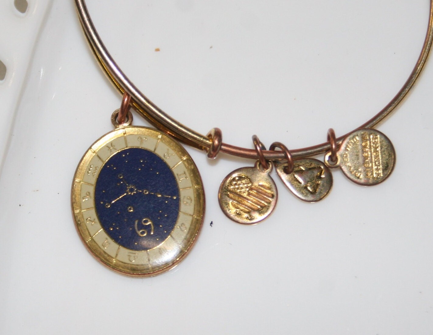 Alex and Ani Bracelet Cancer Zodiac Gold Tone Charm Bracelet Etsy India