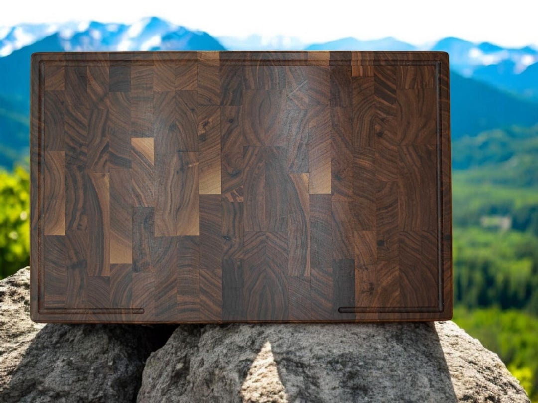 Personalized Luxury Walnut End Grain Cutting Board – Handcrafted ...