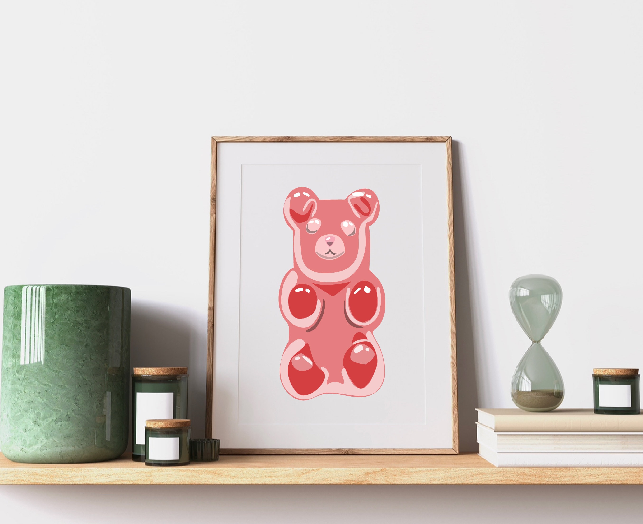 Gummy Bear Wall Decor (unframed), Pastel Colour Art, Gummy Bear Print ...