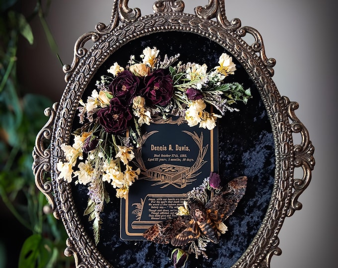 Victorian Funeral Card Deaths Head Moth Vintage Frame - Etsy