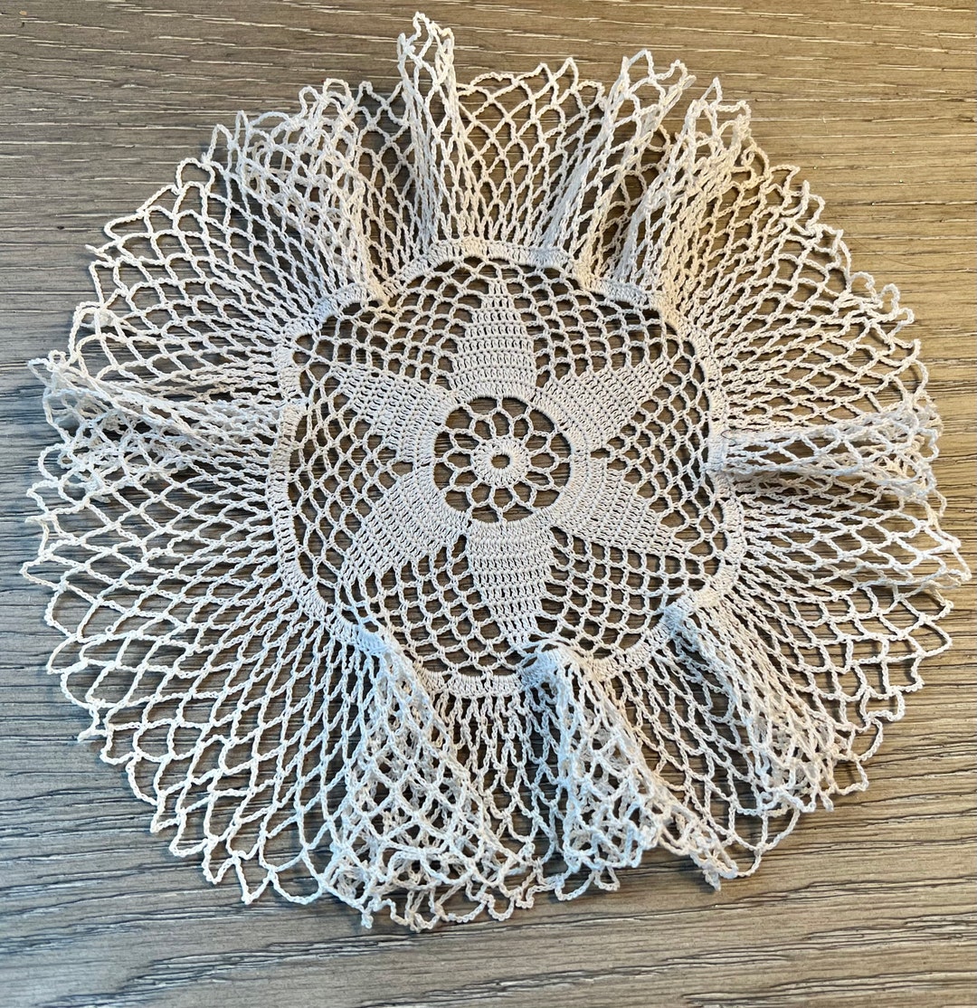 Handmade Crochet Table Centre Doily , Doilies, Ruffled Edge - Etsy