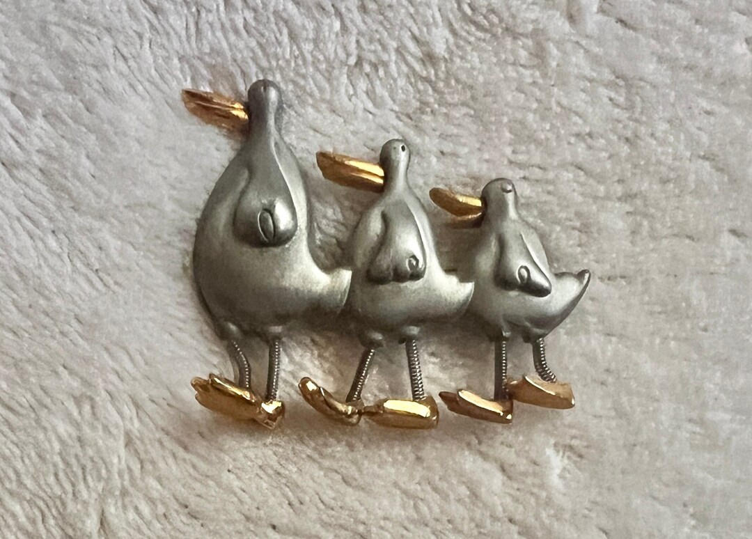 Vintage Pin Brooch Duck Shoebill Pewter Silver Tone, so Cute - Etsy