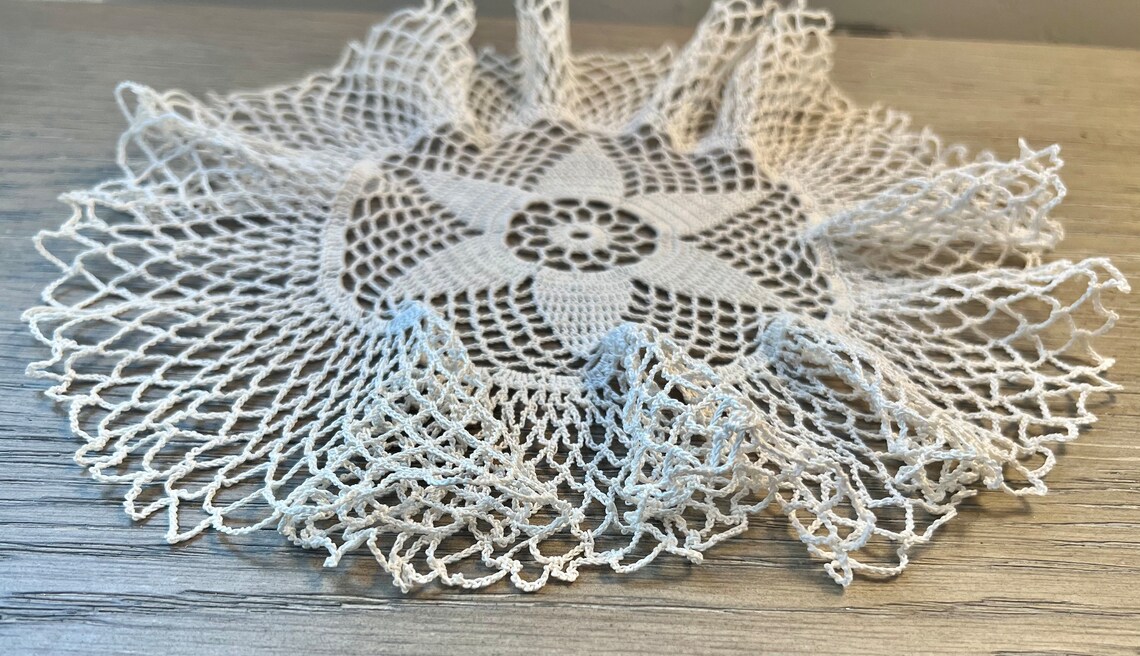 Handmade Crochet Table Centre Doily , Doilies, Ruffled Edge - Etsy