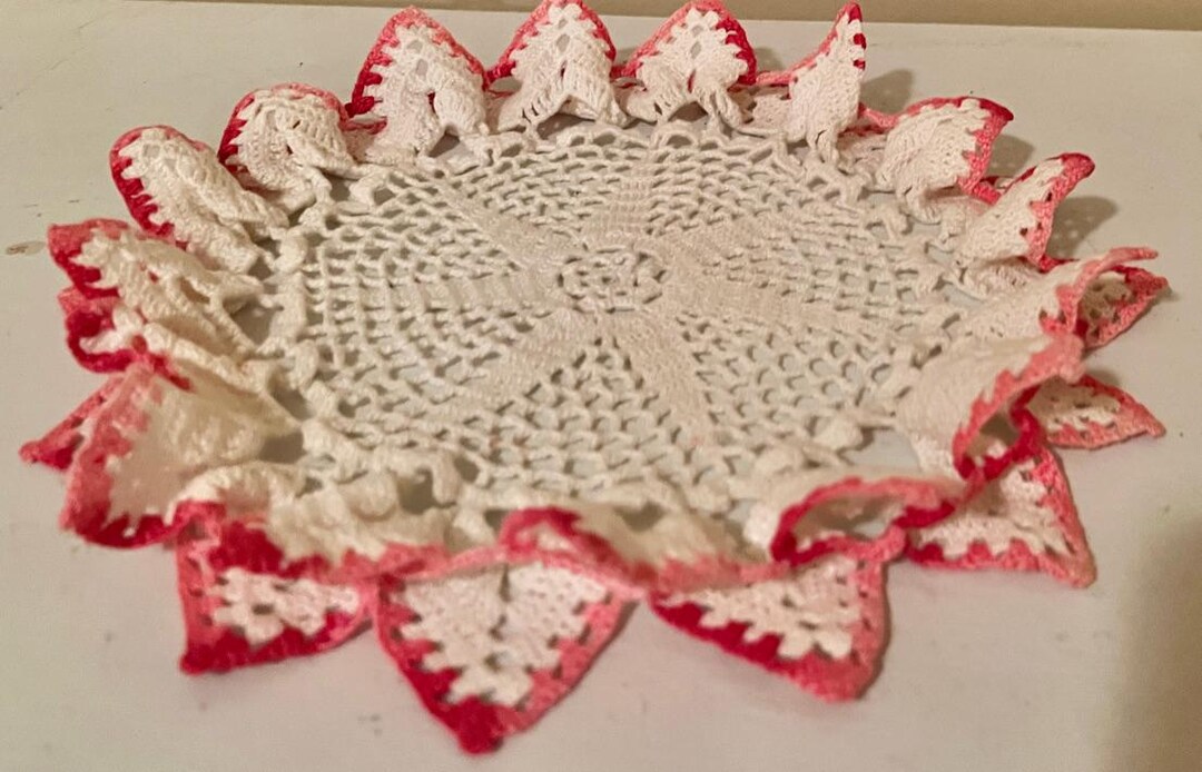 Handmade Crochet Table Centre Doily , Doilies, Ruffled Edge - Etsy